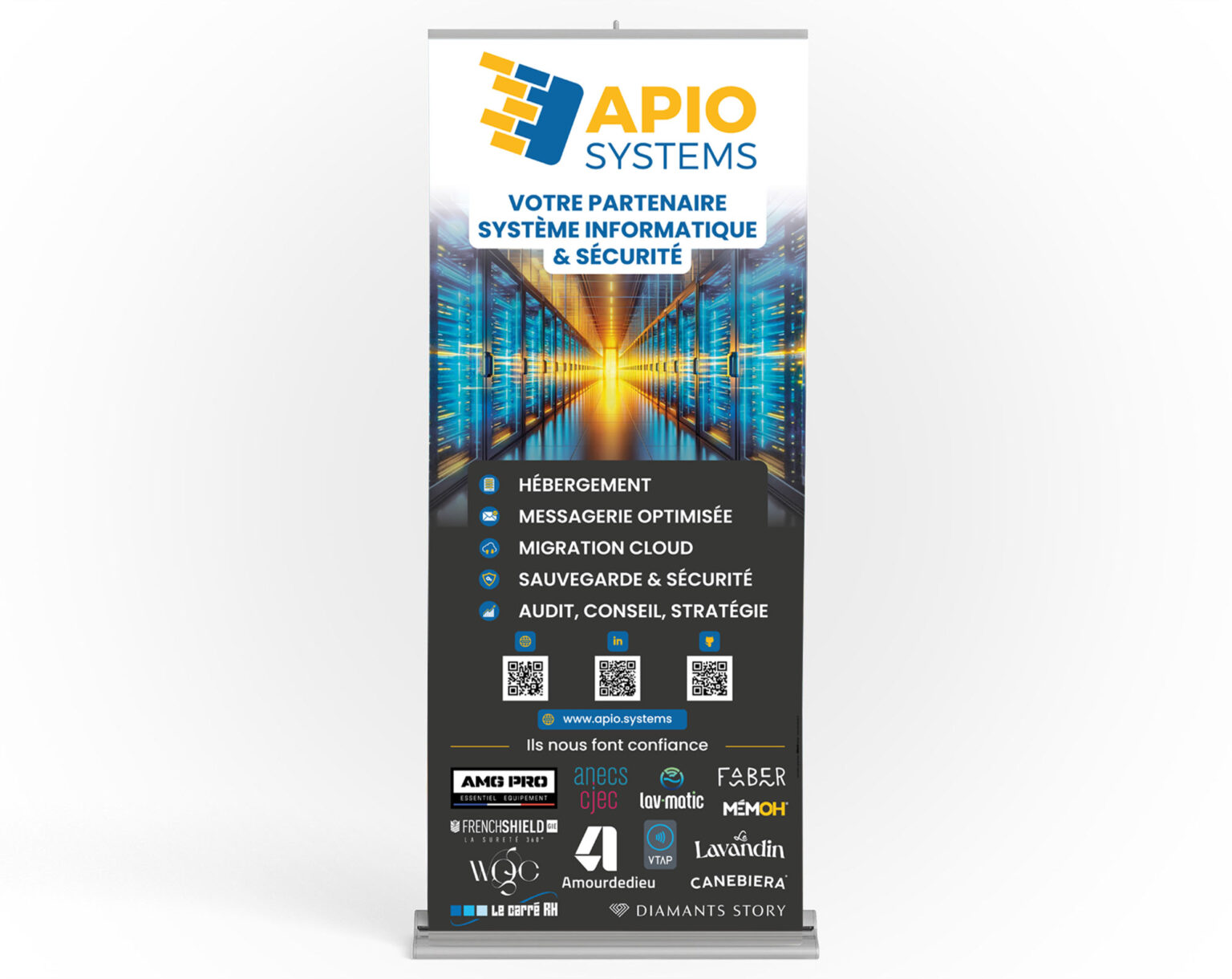 Création du roll up pour Apio Systems by Zébra design